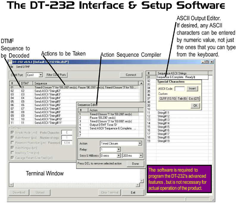 CIRCUITWERKES: DT-232 Dial Up Remote Control & Universal DTMF-to-ascii box